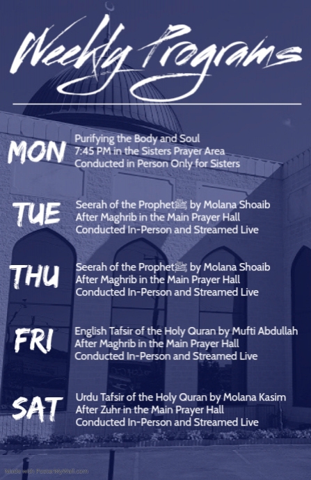 Copy of Weekly Programs | PosterMyWall