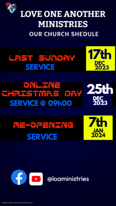 Church schedule | PosterMyWall