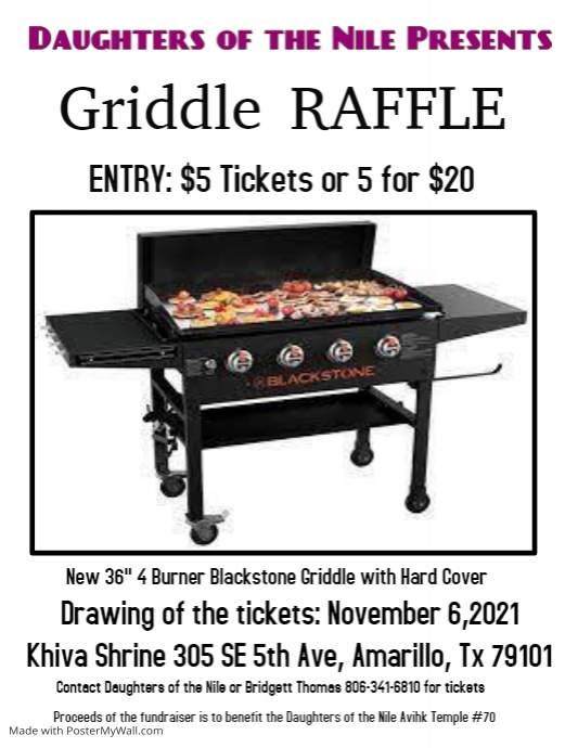 Griddle Raffle | PosterMyWall