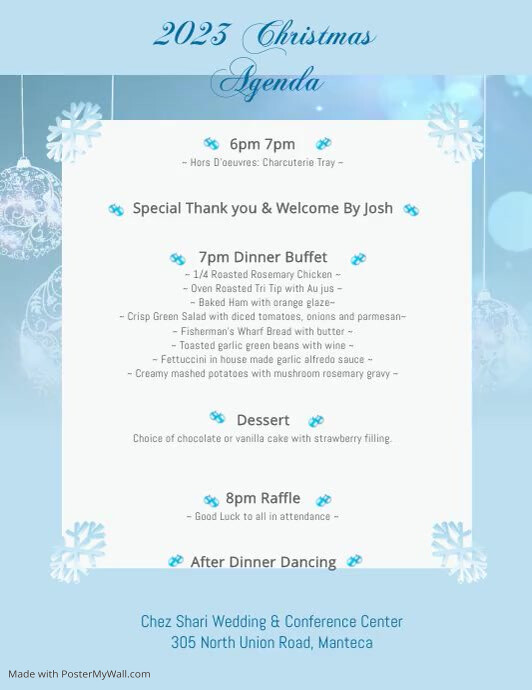Blue Christmas Menu Square Video | PosterMyWall