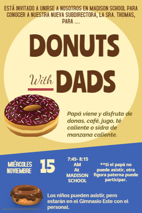 Copy of Donuts With Dad Poster Template (1) | PosterMyWall
