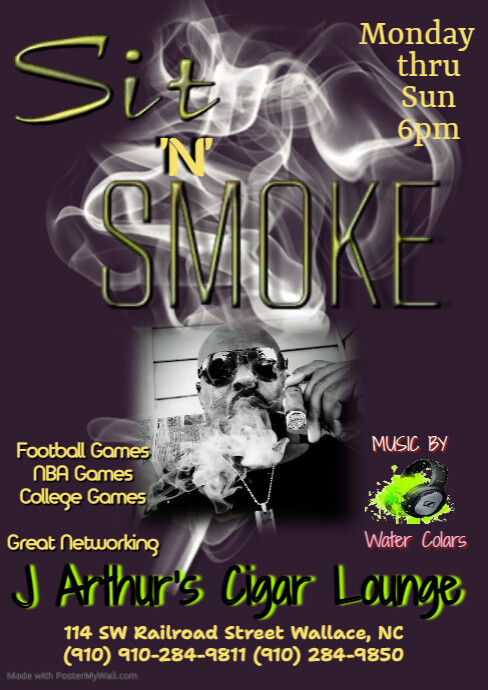 Copy of sit and smoke flyers | PosterMyWall