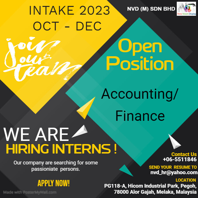 Finance Intern Template | PosterMyWall