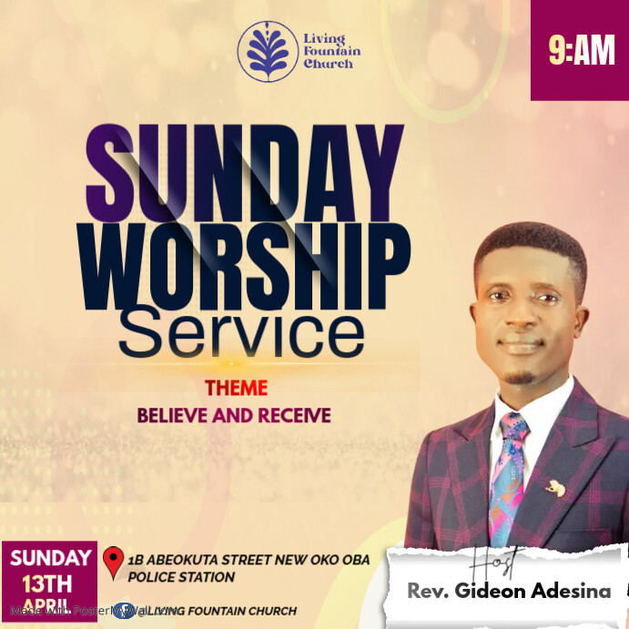 Sunday service template | PosterMyWall