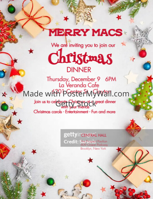 Christmas Dinner Invitation Template (1) | PosterMyWall