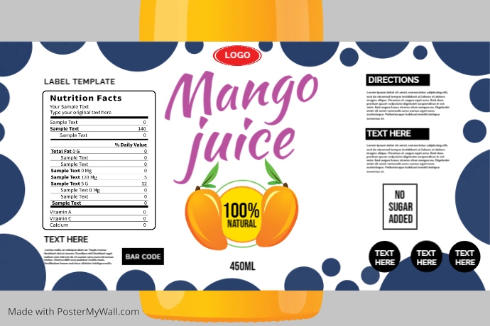 Mango Juice Label | PosterMyWall