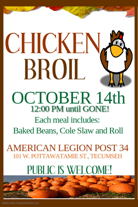 Copy of Legion Chicken Broil, Oct2023 (1) | PosterMyWall