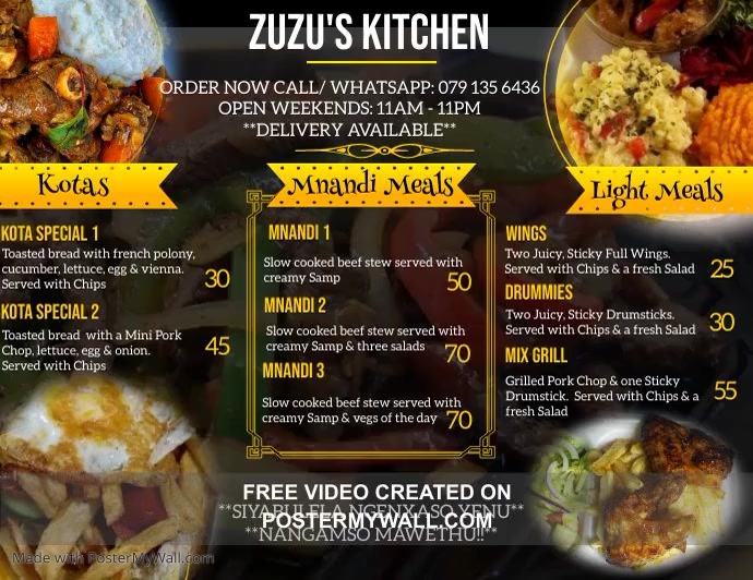 ZUZU MENU 1 | PosterMyWall