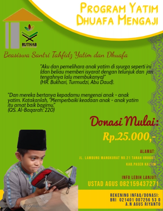 Copy of Ruthab Program Yatim Dhuafa Mengajie | PosterMyWall
