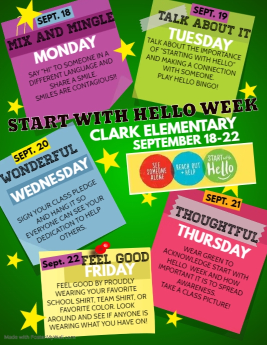 Copy of Start with Hello_Clark | PosterMyWall