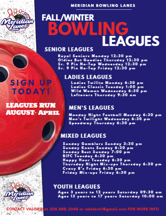 Fall Bowling Leagues MBL 2022 (1) | PosterMyWall