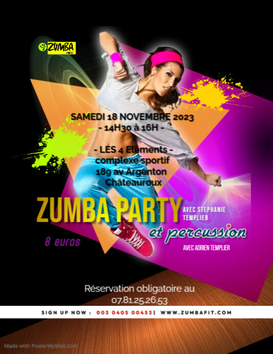 Zumba fitness classes poster design template | PosterMyWall