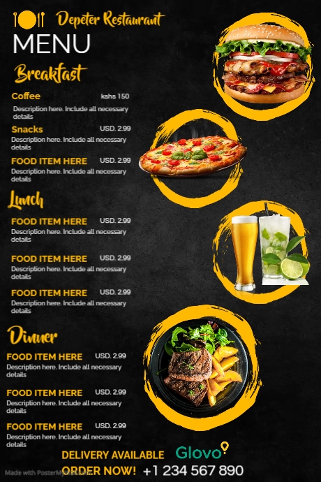 restaurant menu | PosterMyWall