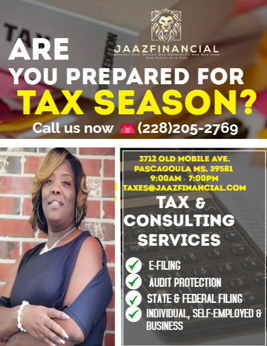 Copy of tax service office flyer advertisement | PosterMyWall