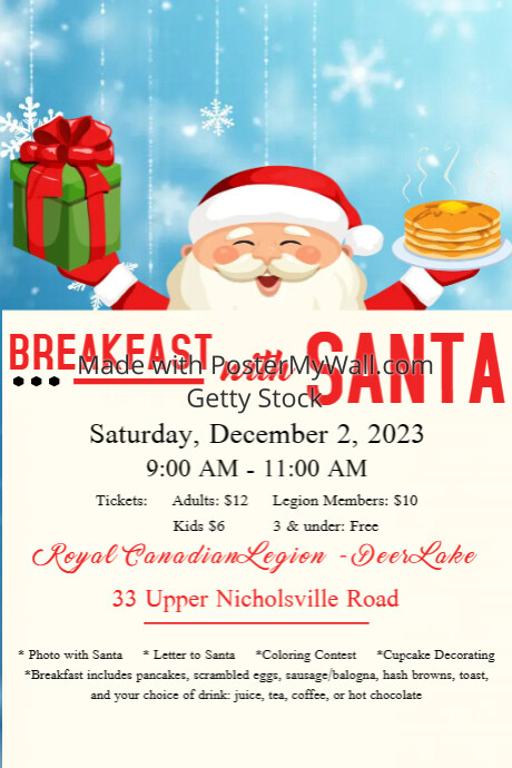 Santa Breakfast Poster Template | PosterMyWall
