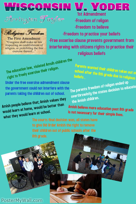 Copy of Arrington Taylor Wisconsin V. Yoder | PosterMyWall