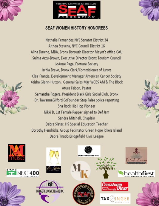 Women's history month program BACK 1 | PosterMyWall
