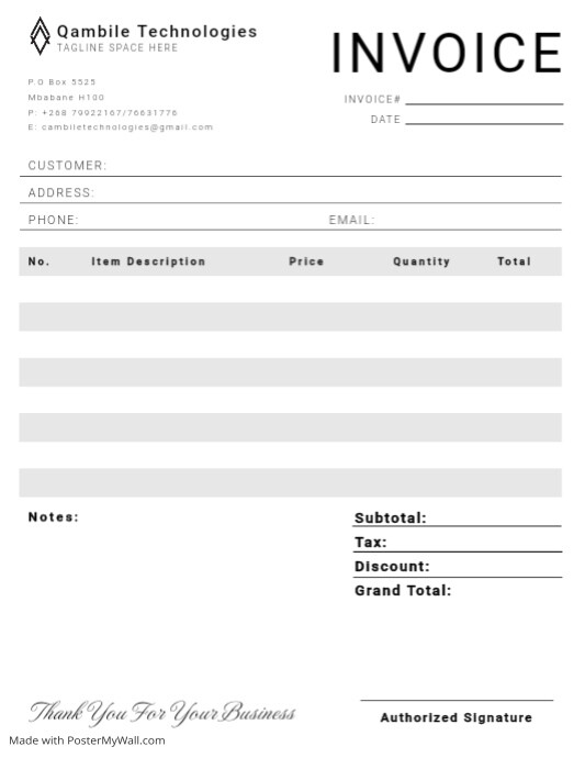 Modern Business Invoice Order Form Flyer | PosterMyWall