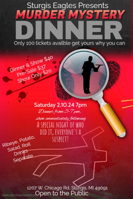 murder mystery dinner theater flyer template | PosterMyWall