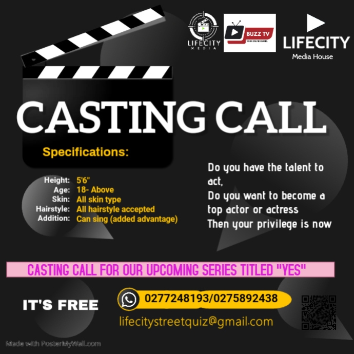 Copy of Casting call | PosterMyWall