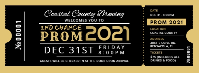 Copy of Black and Gold Prom Night Ticket | PosterMyWall