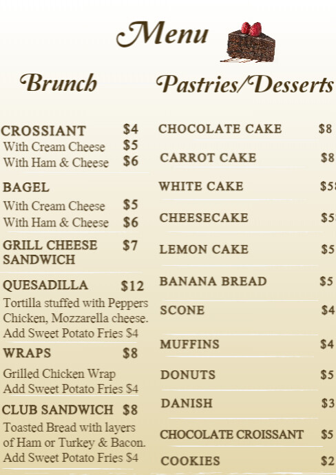 Pastry Menu (1) | PosterMyWall