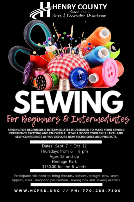 Sewing Lessons Poster | PosterMyWall