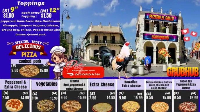 Red Pizza Menu Board Video | PosterMyWall