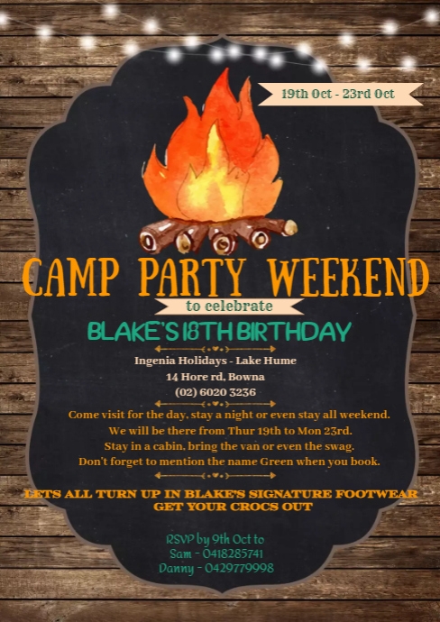 Camp bonfire birthday party invitation | PosterMyWall