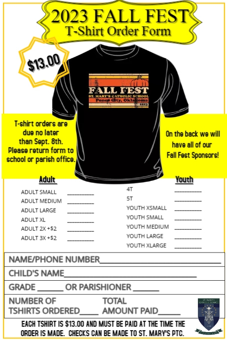 Copy of T-Shirt Order Form | PosterMyWall