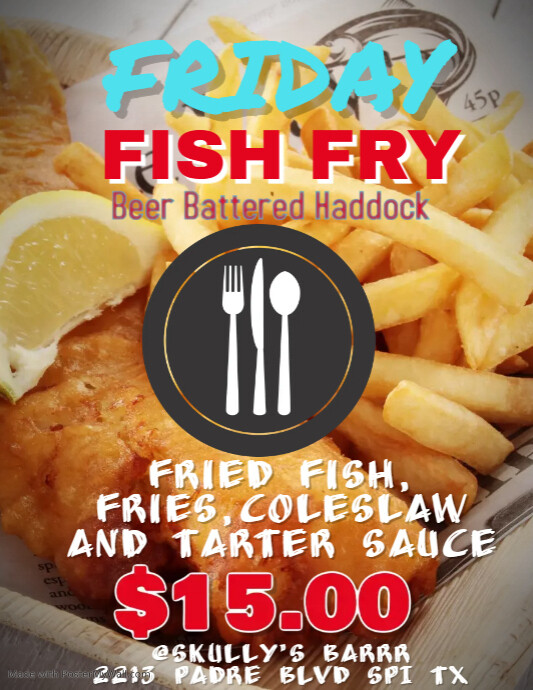 Customize this fish fry fried fish flyer | PosterMyWall