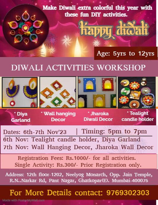 Copy of Diwali Activities Poster | PosterMyWall