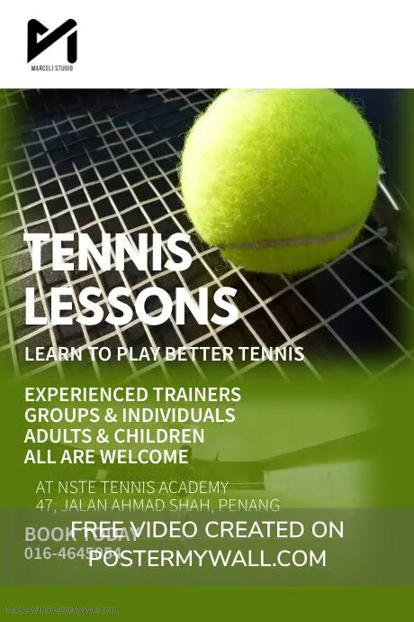 Copy of Tennis Lessons Video Poster | PosterMyWall