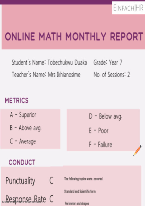 Copy of Modern Geometric Grey Report Card (2) | PosterMyWall