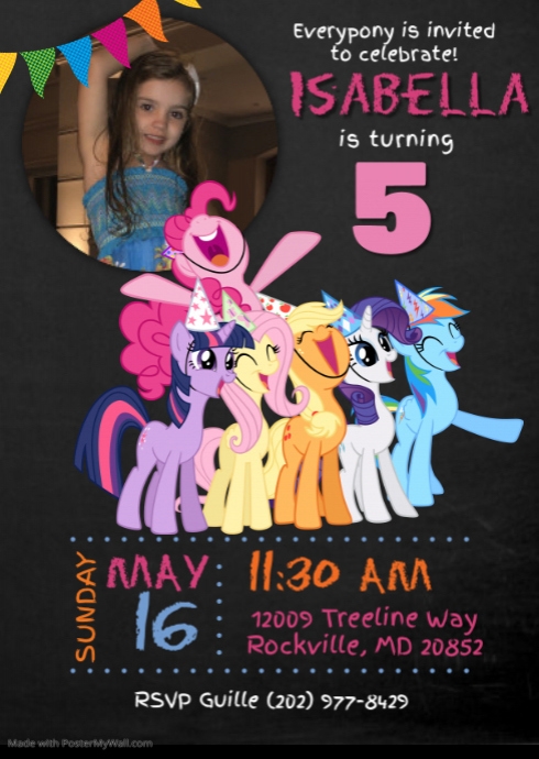 Copia de My Little Pony Birthday Invitation | PosterMyWall
