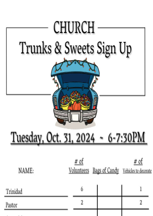 Church Fellowship Bake Sale Sign up Sheet | PosterMyWall