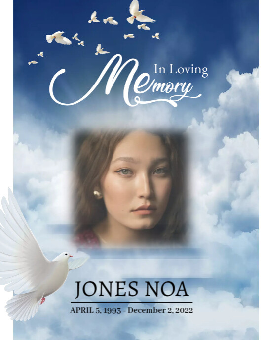 Heaven sky Funeral Program Template (1) | PosterMyWall