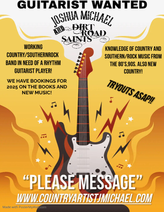 GUITARIST WANTED | PosterMyWall