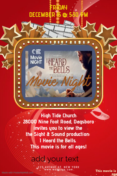 Christmas Movie night flyer design Template | PosterMyWall
