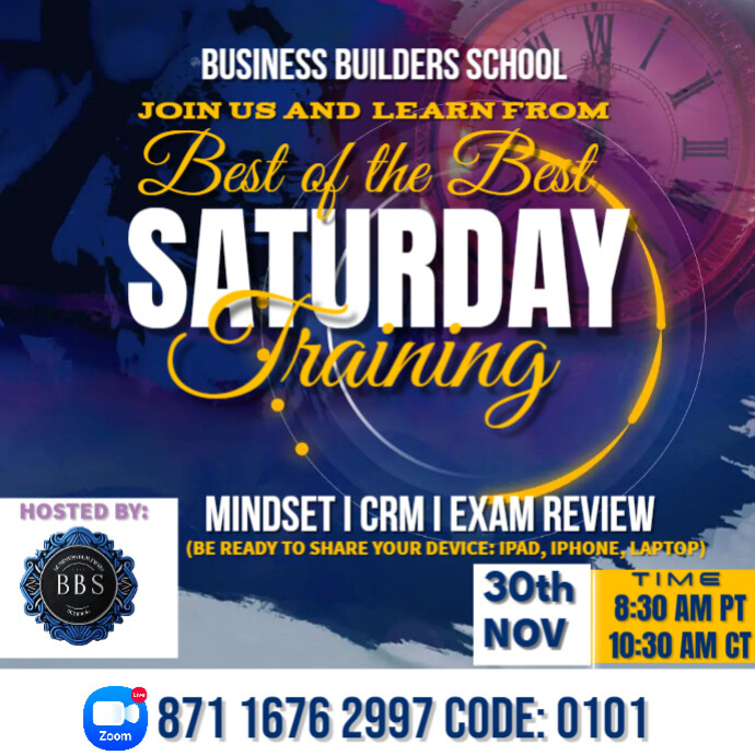 Saturday training | PosterMyWall