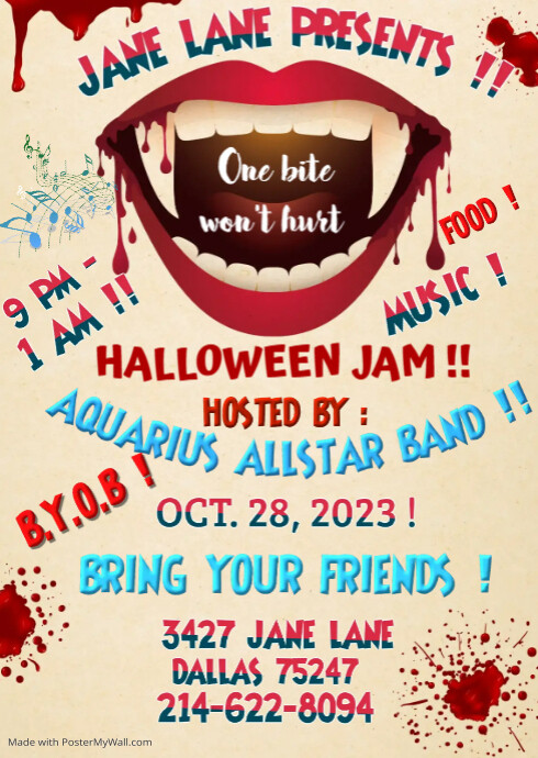 Halloween Vampire Birthday Invitation | PosterMyWall