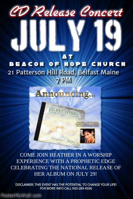 CD Release Worship Concert In Belfast Maine | PosterMyWall