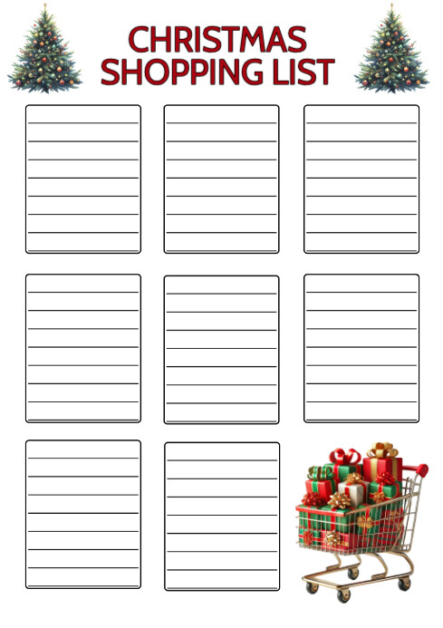 Copy of Printable Christmas Shopping List Template | PosterMyWall