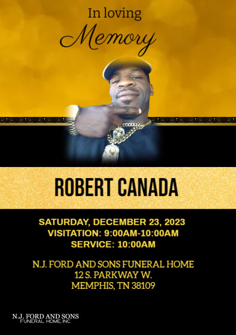 Golden Funeral Announcement Card | PosterMyWall
