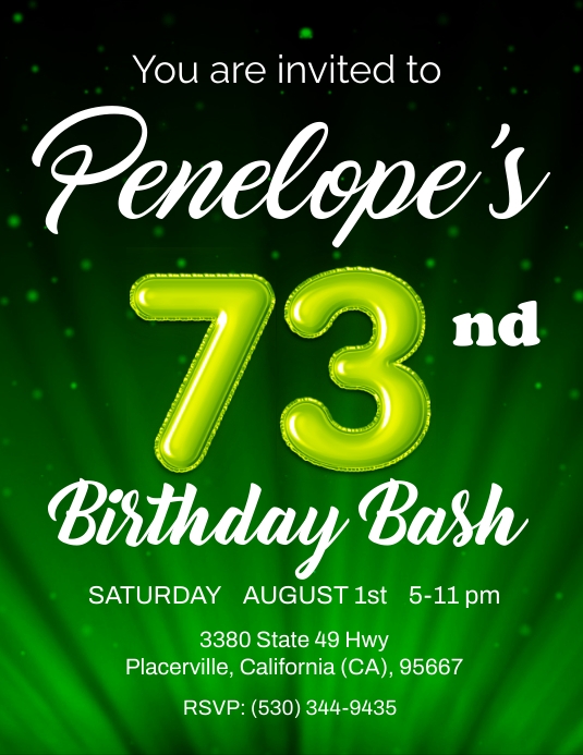 73rd birthday Template | PosterMyWall