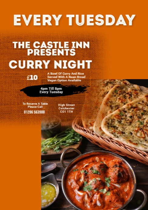 Castle Inn Curry Night A4 | PosterMyWall