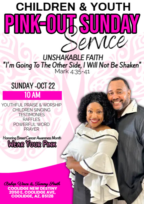 Copy of Pink sunday service | PosterMyWall