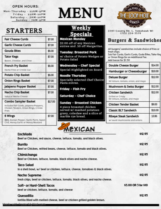 Marble Food Menu Flyer Templates | PosterMyWall