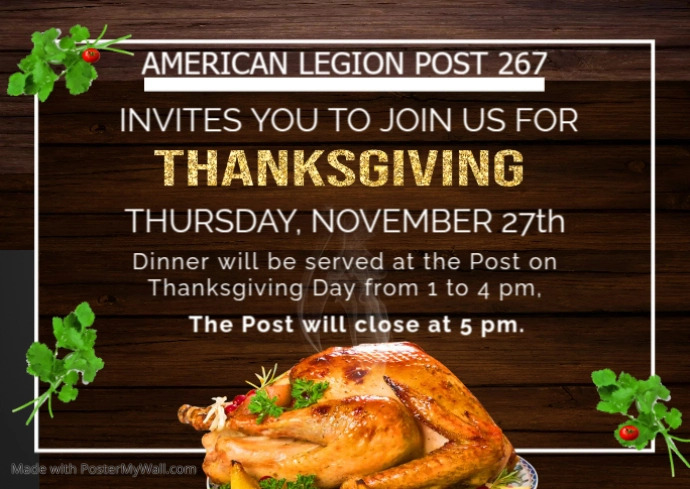 Thanksgiving at the post | PosterMyWall