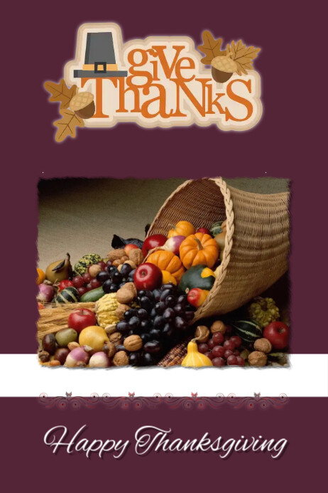 Plantilla de Tarjeta de Acción de Gracias | PosterMyWall